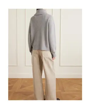 THE ELDER STATESMAN Runyon Ribbed Cashmere Half-zip Sweater - Silver
