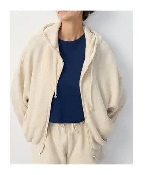 American Vintage Zip-up Hoodie With Drawstring Hood And Puff Sleeves