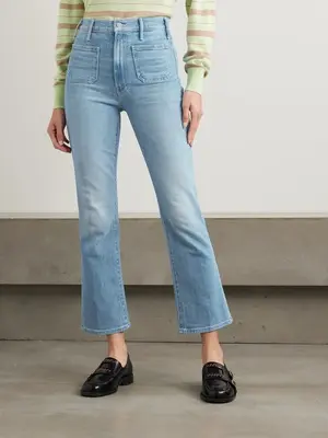 MOTHER Hustler High-waisted Flared Jeans With Patch Pockets