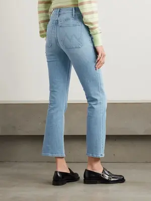 MOTHER Hustler High-waisted Flared Jeans With Patch Pockets