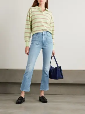 MOTHER Hustler High-waisted Flared Jeans With Patch Pockets