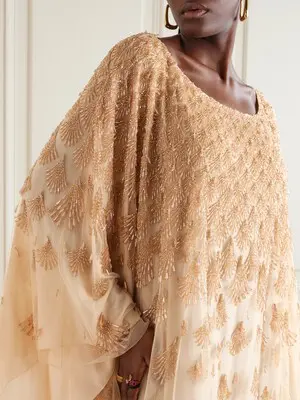 GEORGES HOBEIKA Beaded Tulle Gown
