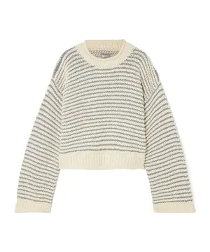 MOTHER Striped Sweater - White