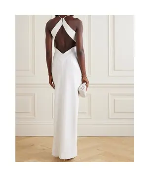 Galvan Kite Long Dress With Openwork Sequins