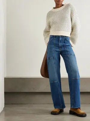 MOTHER The Lasso Utility Sneak High-waisted Straight Leg Jeans