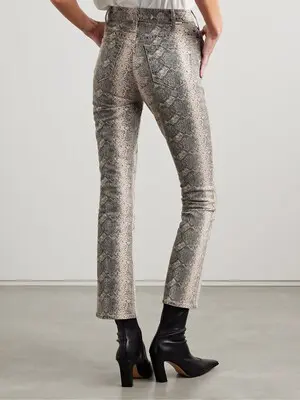 MOTHER Hustler Snakeskin Flared Jeans