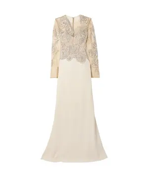 GEORGES HOBEIKA Crystal-embellished Tulle And Faille Gown - Nude