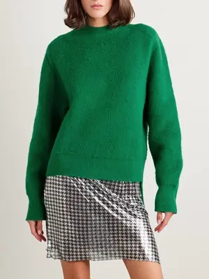 Rabanne Brushed Wool Sweater With Silver Chain Detail