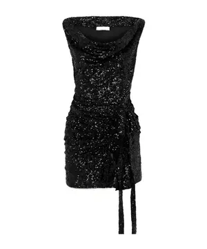 Rabanne Sequin Mini Dress With Bow Detail