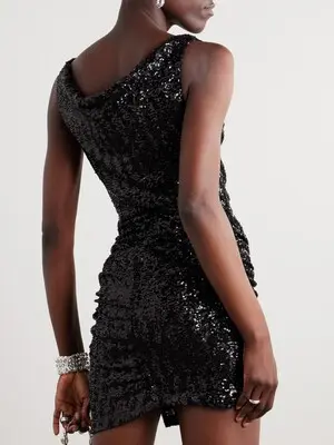 Rabanne Sequin Mini Dress With Bow Detail