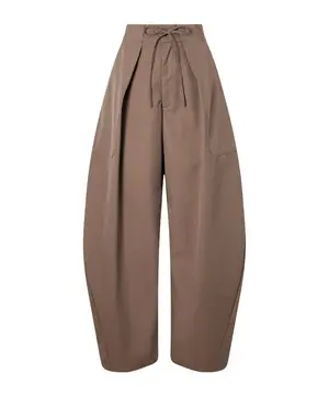 KALLMEYER Clemence Pleated Cotton-blend Twill Pants - Taupe