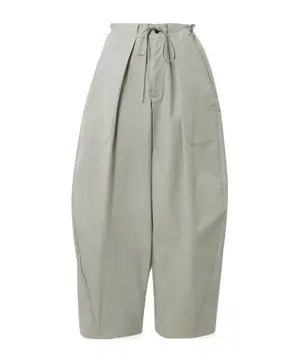 KALLMEYER Pleated Cotton-blend Twill Wide-leg Trousers - Grey