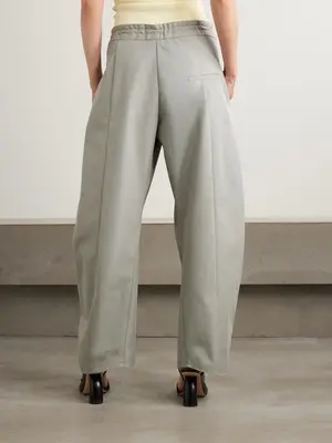 KALLMEYER Pleated Cotton-blend Twill Wide-leg Trousers