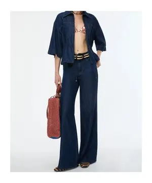IBLUES Wide-leg Denim Jeans With Stud Appliqués