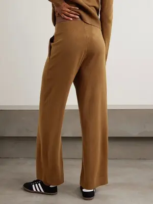 Le Kasha Suria Organic Cashmere Wide-leg Pants - Brown