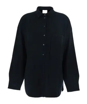 ALLUDE Oversized Knit Shirt - Black