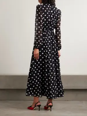Saloni Jacqui-b Polka Dot Silk Crepe Maxi Dress