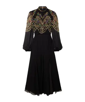 Saloni Jacqui-b Printed Chiffon Midi Dress