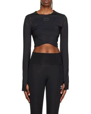Adidas Sports Cropped T-shirt With Rubber Logo