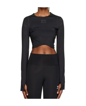 Adidas Sports Cropped T-shirt With Rubber Logo