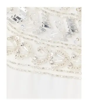 GEORGES HOBEIKA Embellished Georgette Gown With Tulle Trim