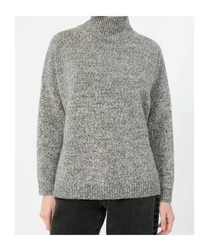 Max Mara Wool Knit Turtleneck Jumper Medium Grey