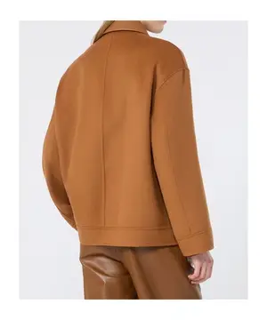 Max Mara Double Wool, Cashmere And Silk Coat Caramel