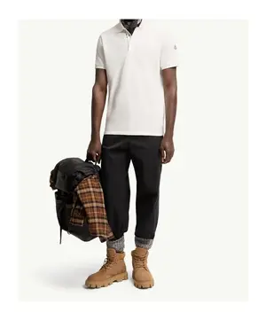 Moncler Logo Cotton Piquet Polo Shirt