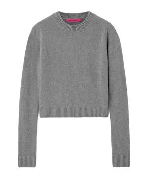THE ELDER STATESMAN Cashmere Short Sweater - Grey