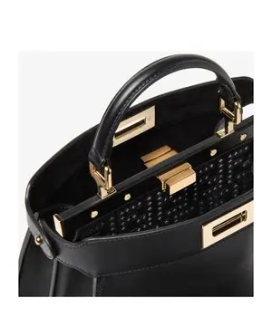 Fendi Peekaboo Iseeu Small Leather Bag With Mirror Embroidery