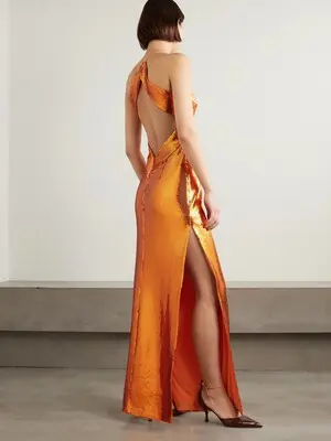 Galvan Sequin Maxi Dress With Slit And Cut-out Detail