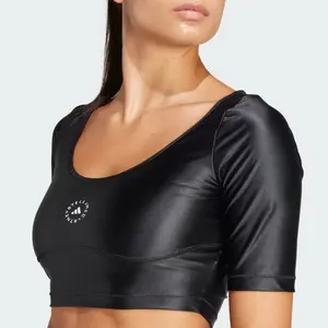 Adidas By Stella McCartney Logo Printed Cropped Top
