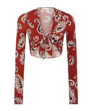 Rabanne Paisley Print Cropped Blouse
