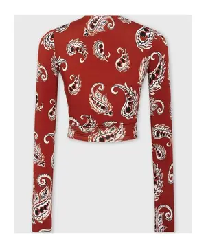 Rabanne Paisley Print Cropped Blouse