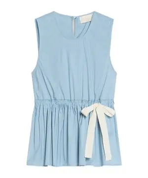 IBLUES Flared Sleeveless Top With Drawstring Detail - Dark Blue