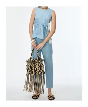 IBLUES Flared Sleeveless Top With Drawstring Detail