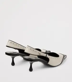 JIMMY CHOO Amel 50 Leather Slingback Pumps - Black