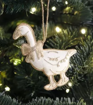 KATIE LARMOUR Beaded Goose Tree Decoration