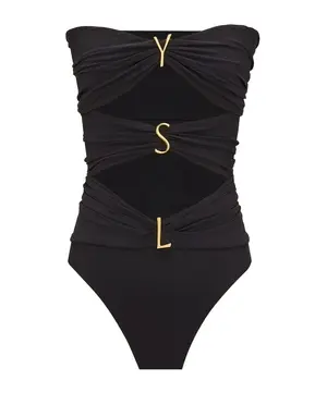 Saint Laurent Strapless Swimsuit - Black