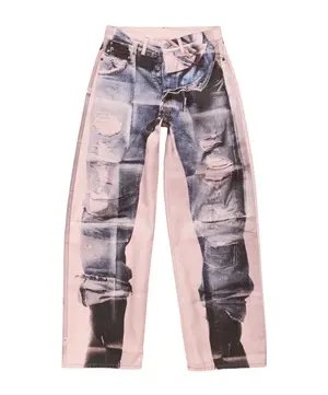 Acne Studios 1981 Trompe-l'œil Print Jeans - Pink/blue