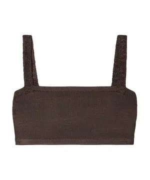 Calle Del Mar Stretch Knit Cropped Bra Top - Black