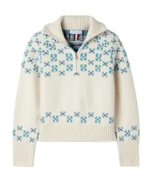 Calle Del Mar Long-sleeved Knitted Shirt With Geometric Print