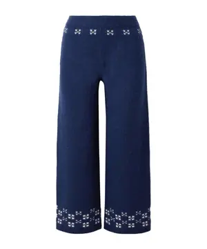 Calle Del Mar Wide-leg Casual Pants - Navy Blue