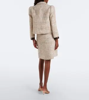 SHUSHU/TONG Belted Checked Cotton-blend Miniskirt