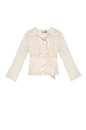 Rixo Abel Whirlpool Jacquard Cream Blouse