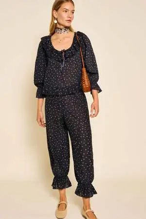 Rixo Bobbie Starry Night Cotton Midi Pyjamas Regular