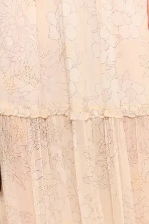 Rixo Abi French Floral Glitter Viscose Midi Dress