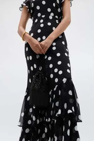 Rixo Ordinia Polka Dot Maxi Gown