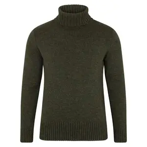 PAUL JAMES KNITWEAR Merino Wool Roll Neck Jumper - Green