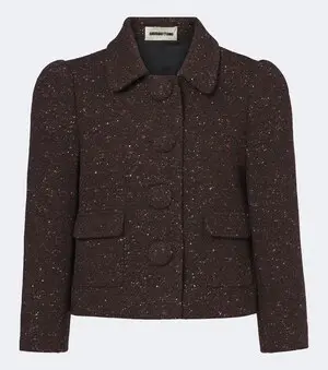 SHUSHU/TONG Wool-blend Cropped Jacket - Brown
